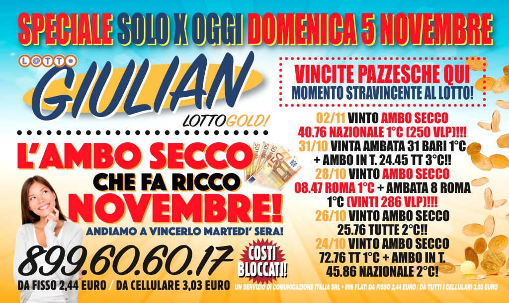 GIULIAN CONTINUA A VINCERE: AMBO SECCO ANCHE IERI SERA 11.41 TT 1°C ...