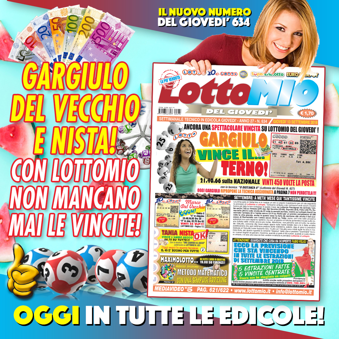 Oggi in tutte le edicole il nuovo Lottomio del giovedì N. 634 ...