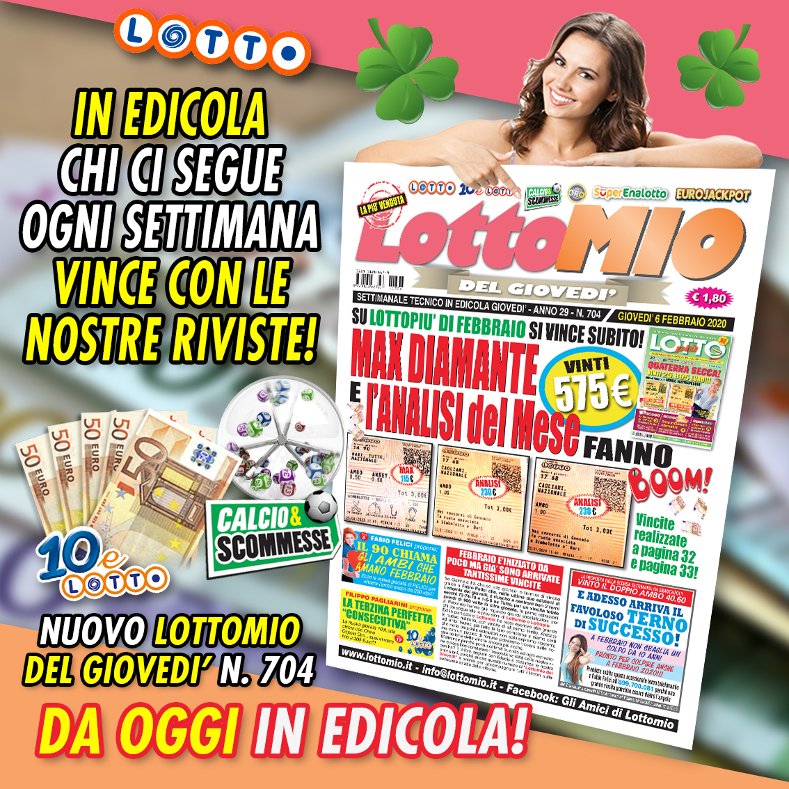 Oggi in tutte le edicole il nuovo Lottomio del Giovedì n. 704 occhio ...