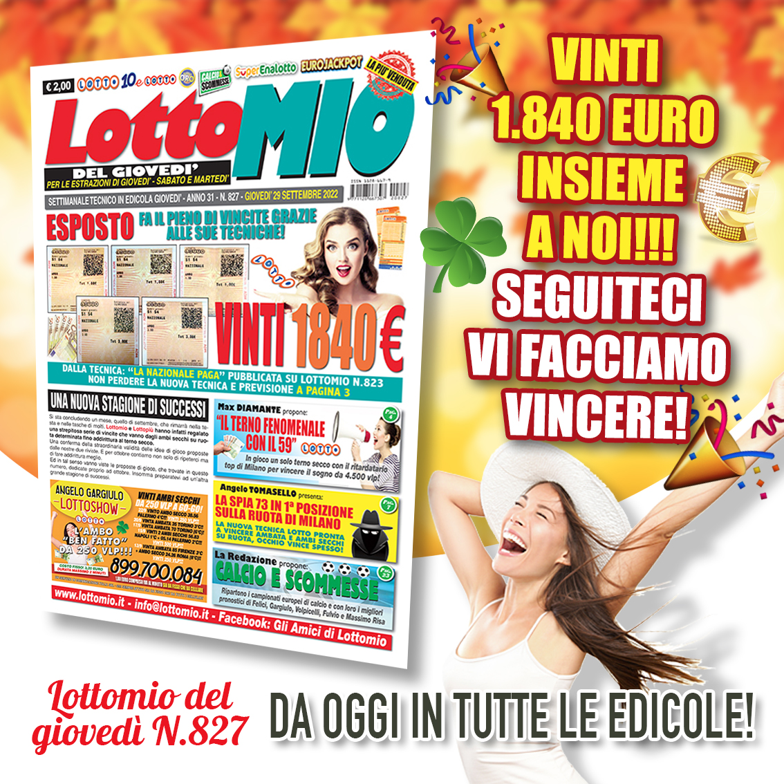 Oggi su Lottomio del Giovedì n. 827 non perderti la nuova giocata di ...